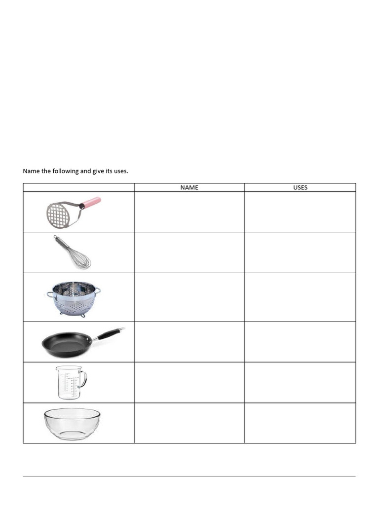 Kitchen Tools Pdf