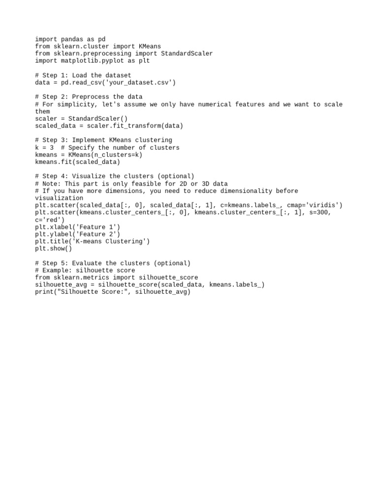 KMeans Clustering with Python Guide | PDF | Teaching Methods & Materials