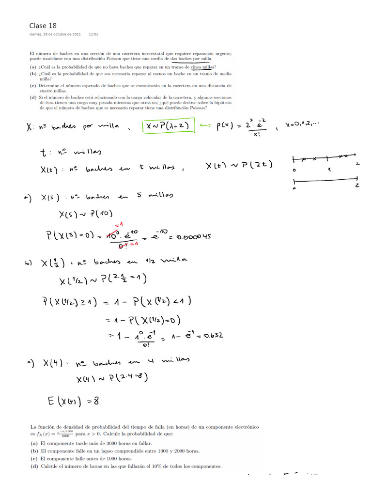Clase 18 - Ejercicios Probabilidad y Estadistica | PDF