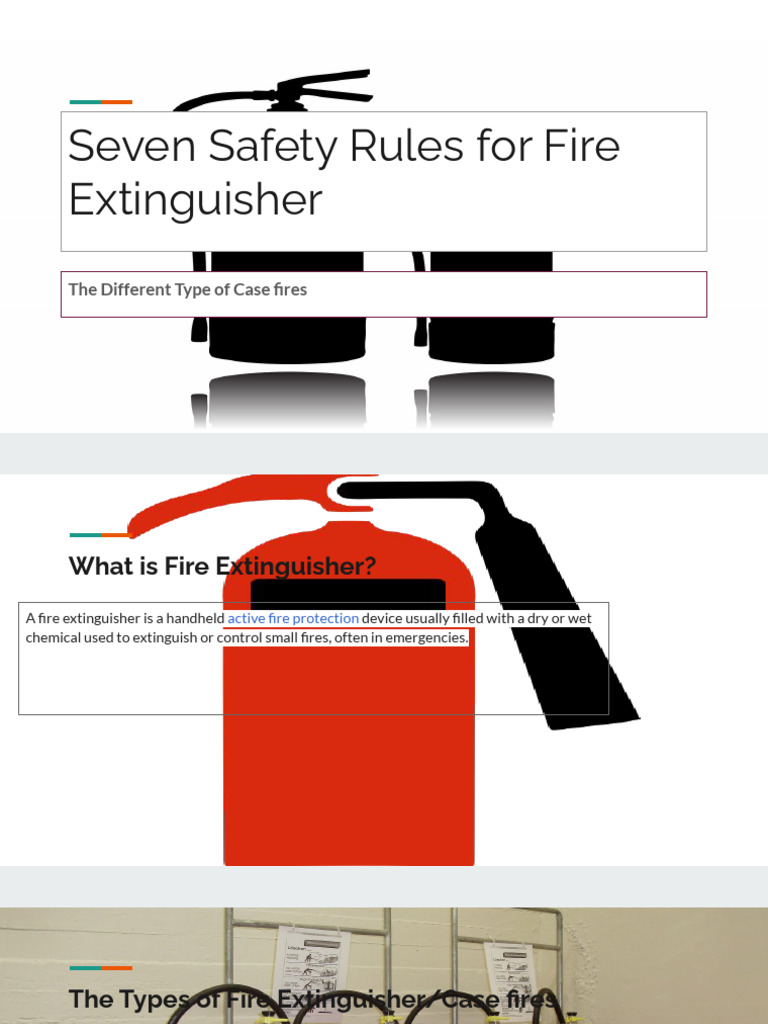 Fire Extinguisher Types and Safety Rules | PDF | Fires | Chemical ...