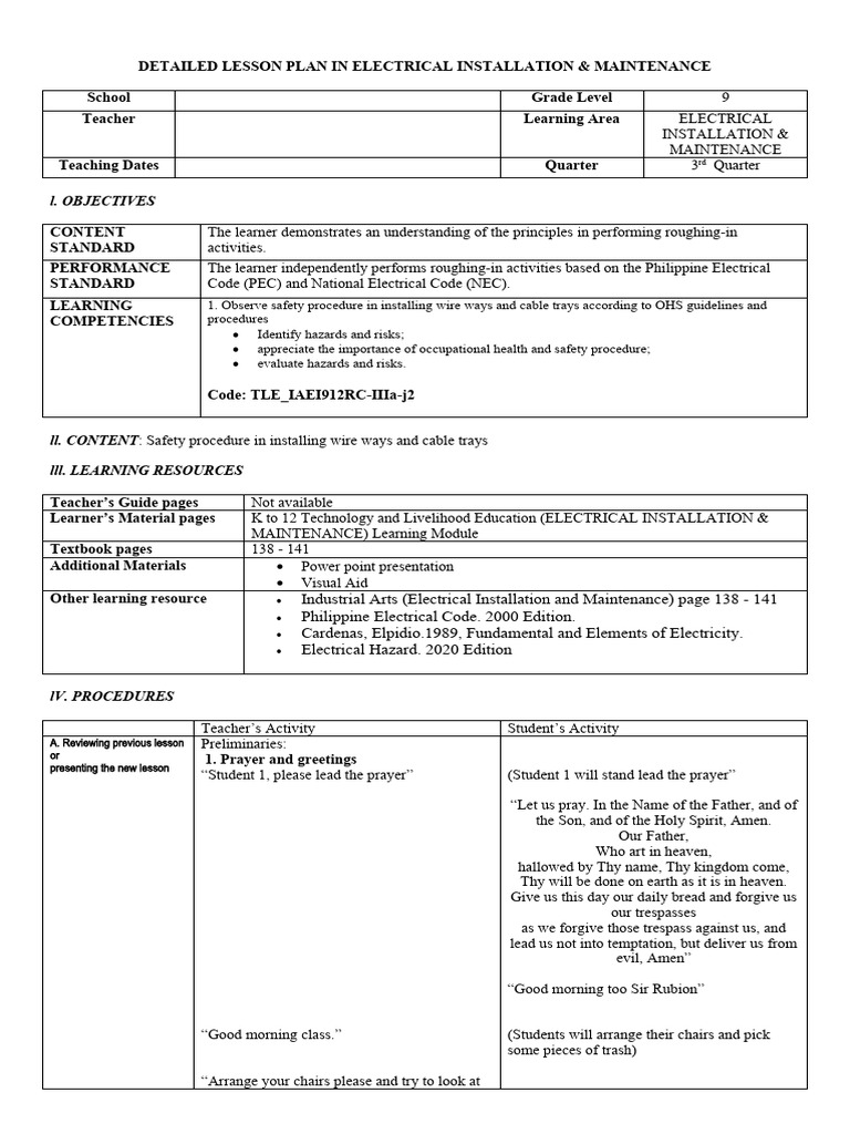 EIM Lesson Plan: Hazards & Risks | PDF | Hazards | Risk