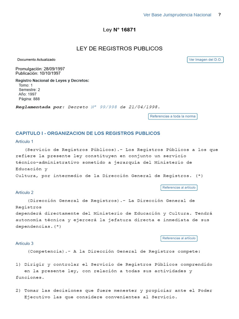 Ley #16871 | PDF | Propiedad | Documento de identidad