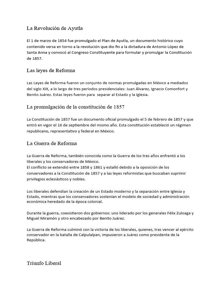 La Revolución de Ayutla | PDF | México independiente | Politica de mexico
