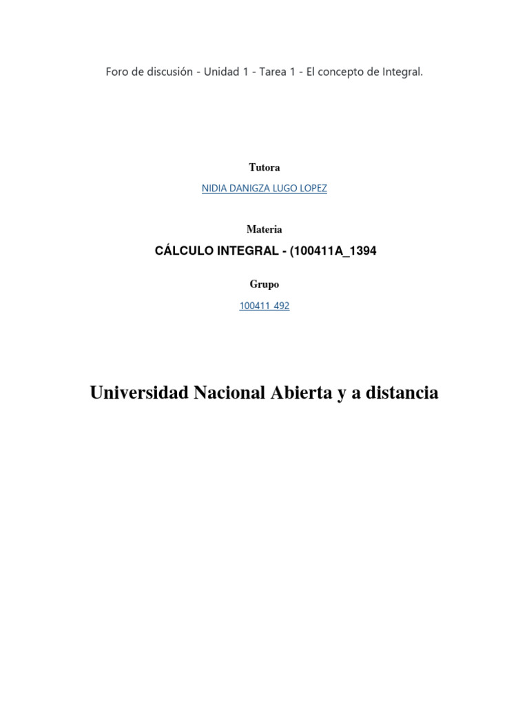 Tarea - 1 - Ejercicios - A Calculo Integral | PDF | Integral | Álgebra