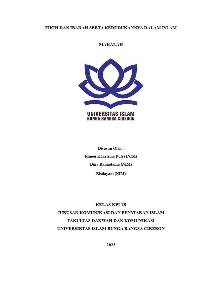 Fikih Dan Ibadah Serta Kedudukannya Dalam Islam | PDF | Karier ...