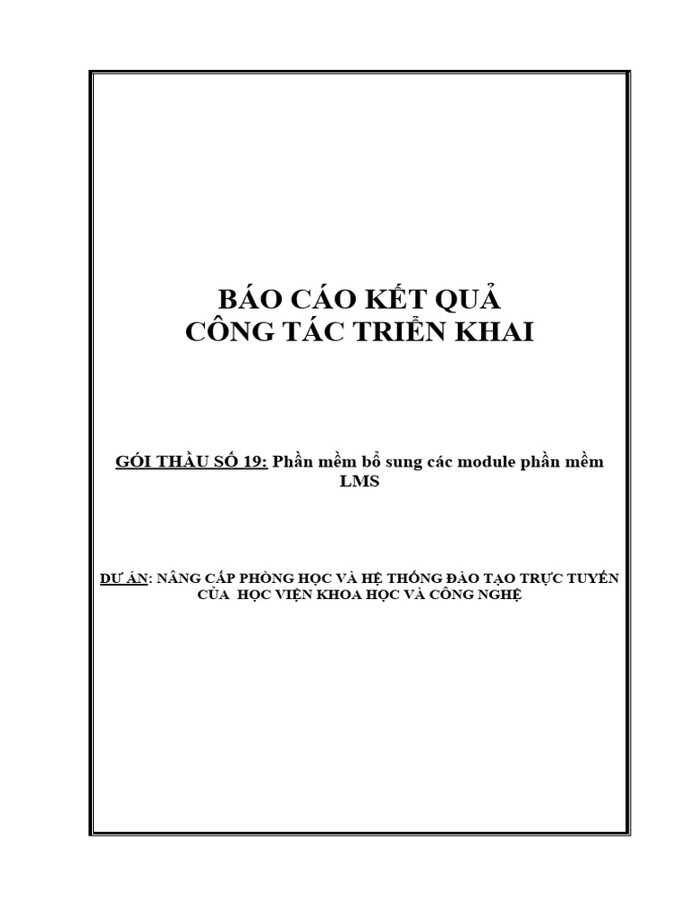 Bao Cao Ket Qua Trien Khai | PDF
