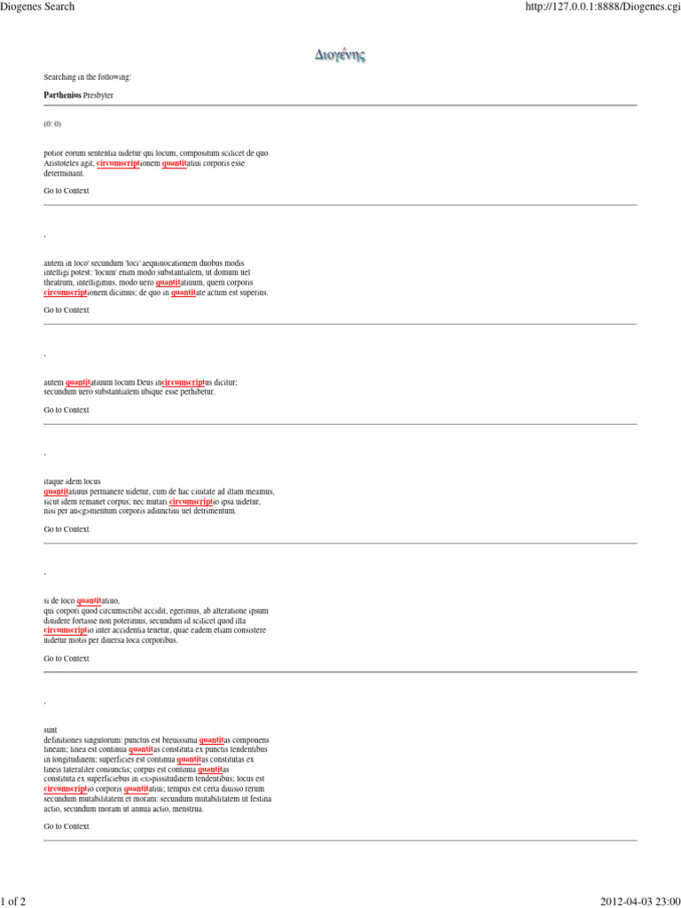 Diogenes Search Circumscript Quantit | PDF