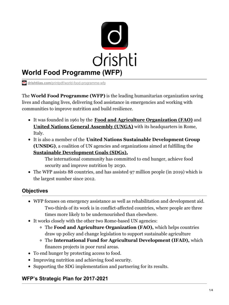 World Food Programme WFP | PDF | World Food Programme | Hunger