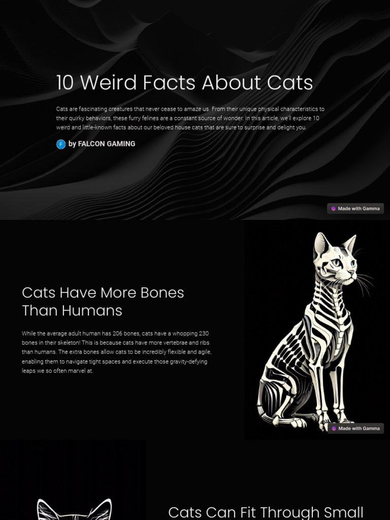 10 Weird Facts About Cats | PDF | Cats | Drinking