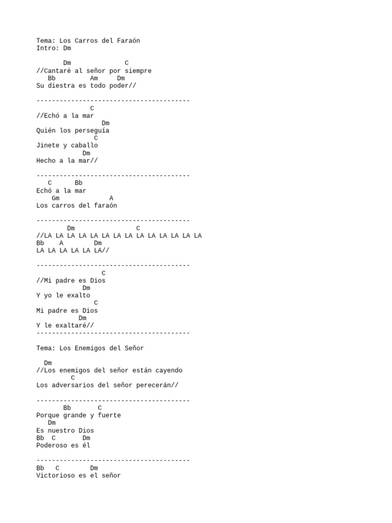 Los Carros Del Faraón y Los Enemigos Del Señor | PDF