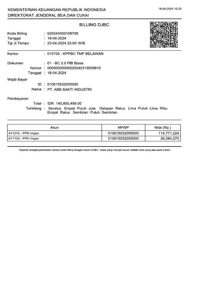 Billing & 9810 PIB | PDF