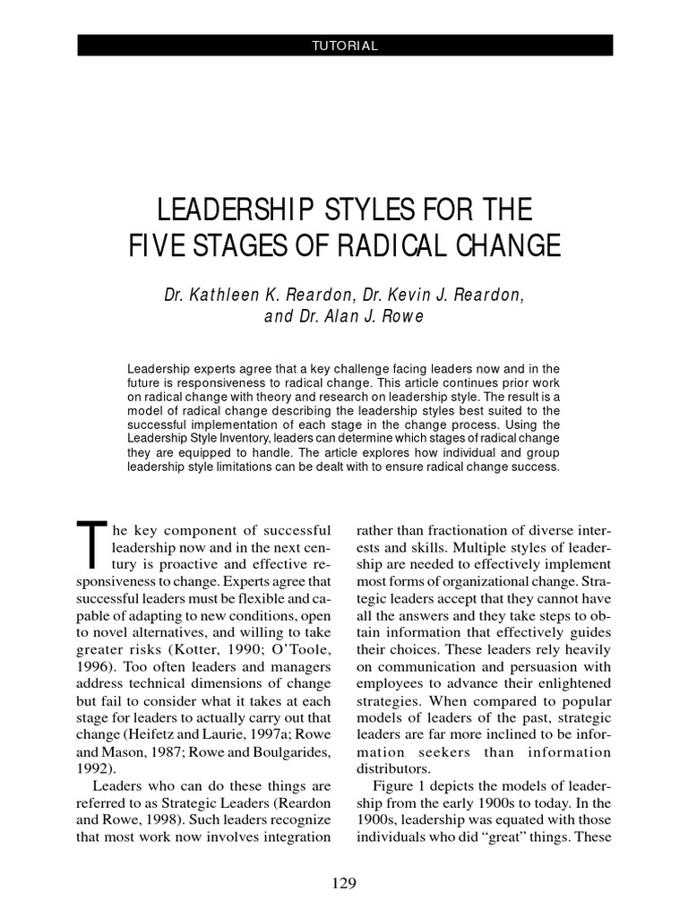 Leadership Styles For 5 Stages | PDF | Leadership