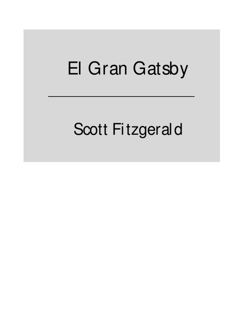 El Gran Gatsby - Francis Scott Fitzgerald PDF | PDF