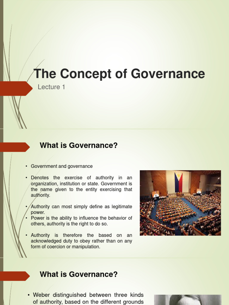 Lecture 1 - Concept of Governance | PDF | Governance | Sustainability
