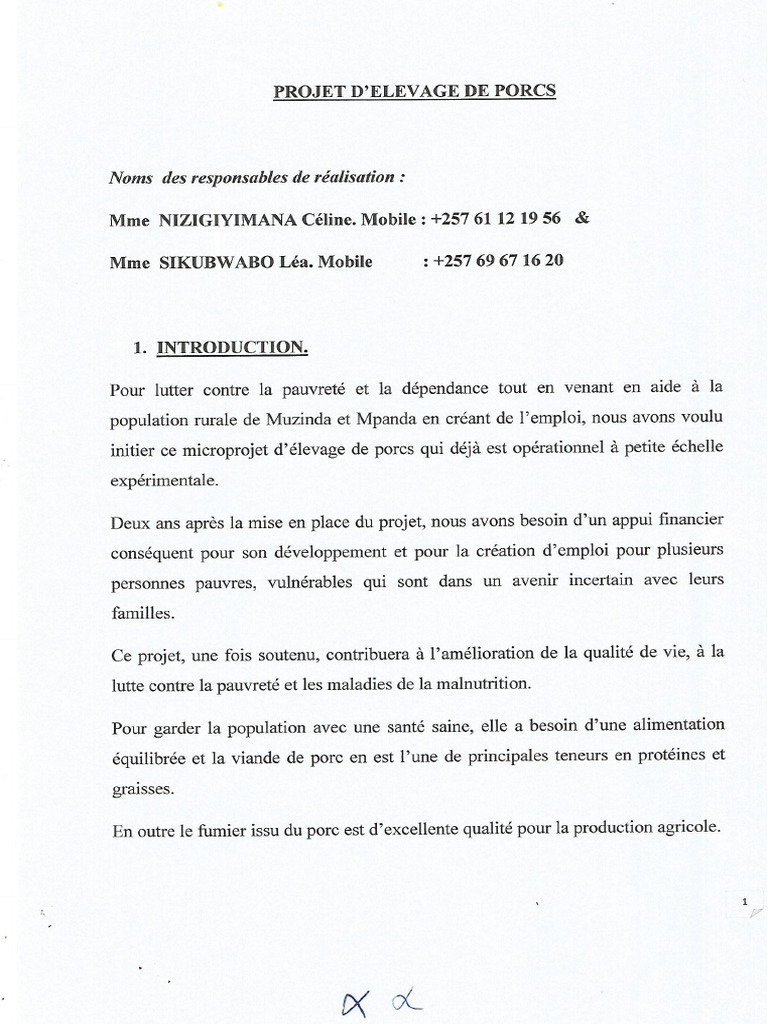 Projet D'elevage de Porcs | PDF