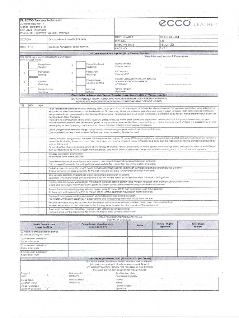 Work Permit ECCO Leather | PDF