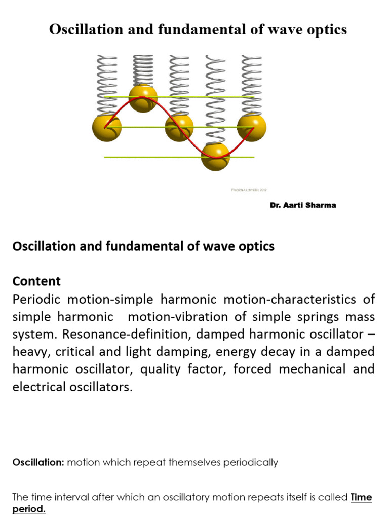 Oscillation N Fundamental of Wave Optics | PDF | Oscillation | Damping