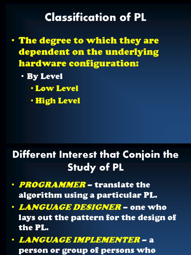 Classification of Programming Languages | PDF | Computer Program ...