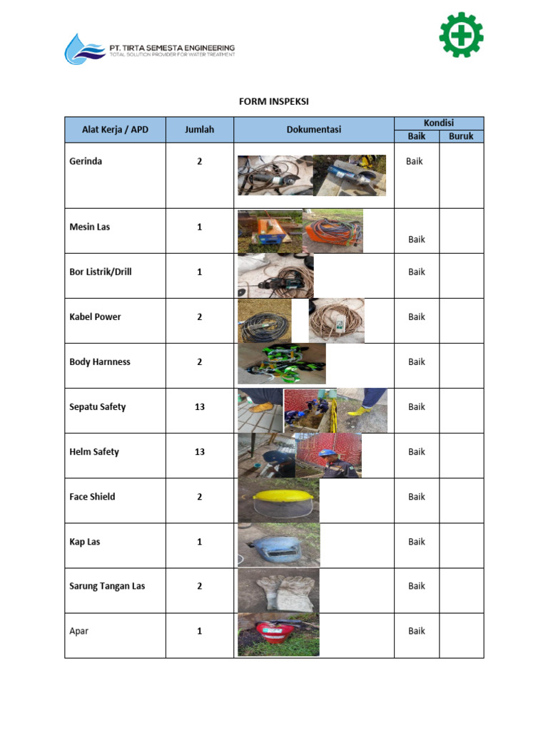 Form Inspeksi K3 | PDF