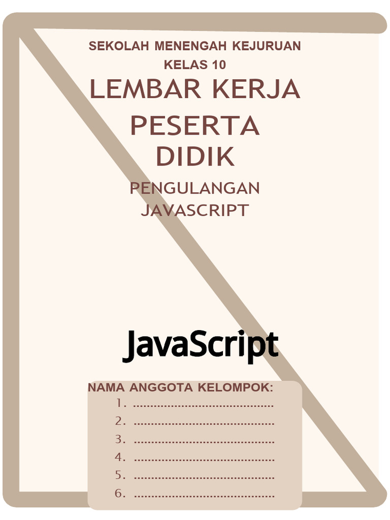 LKPD Javascript Kelas 10 Fase E | PDF