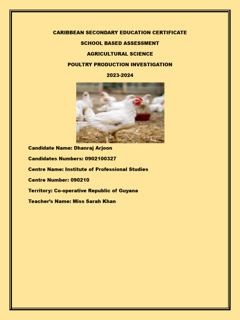 Agri Sba Dhanraj Poultry | PDF | Chicken | Profit (Economics)