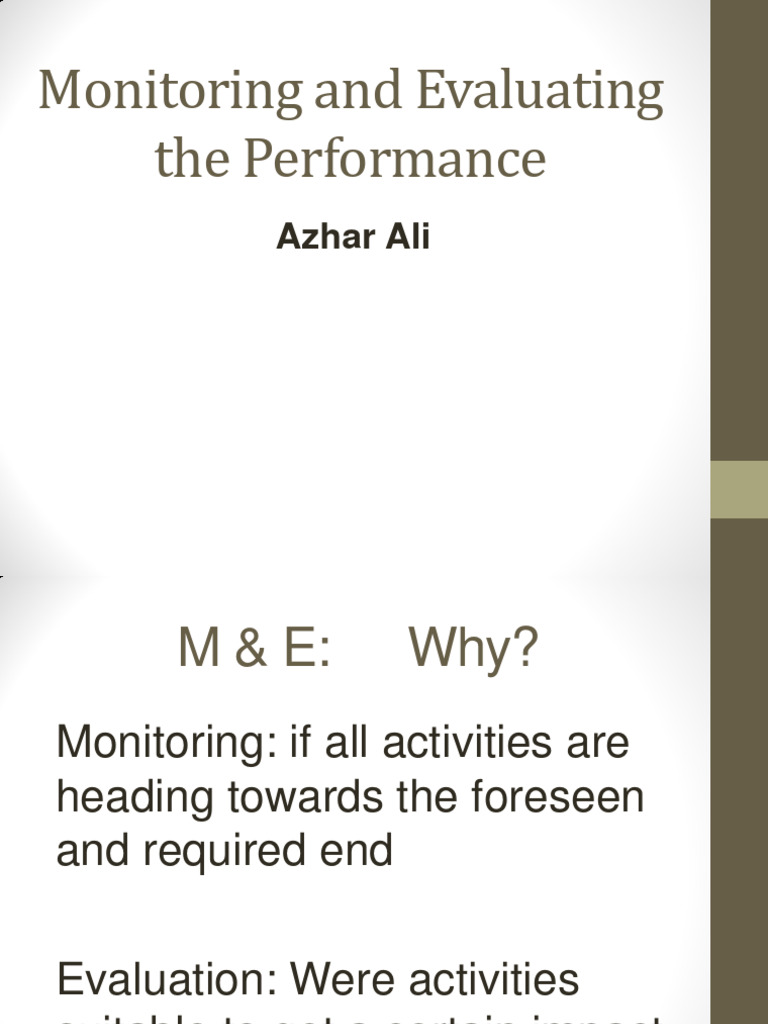 Performance Monitoring & Evaluation Guide | PDF | Evaluation ...