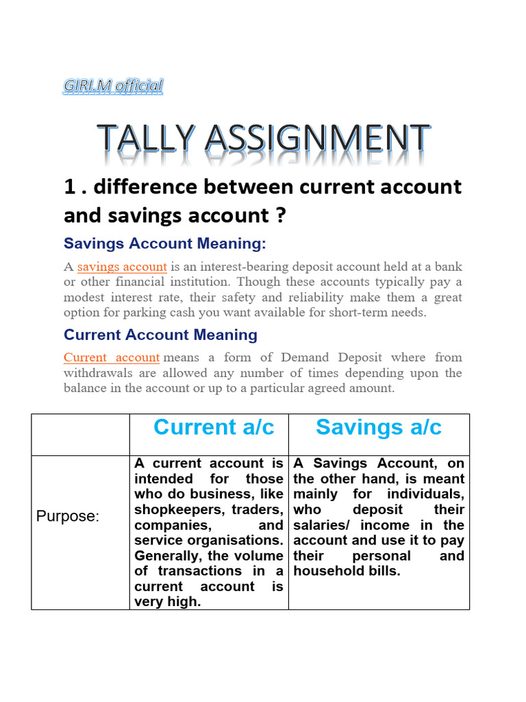 Tally Assignment Pdf Transaction Account Taxes 