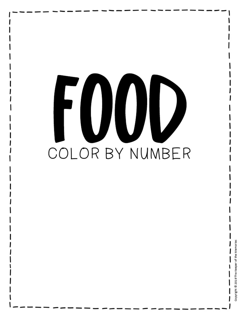 Color by Number Food Preschool Worksheets | PDF | Green | Color