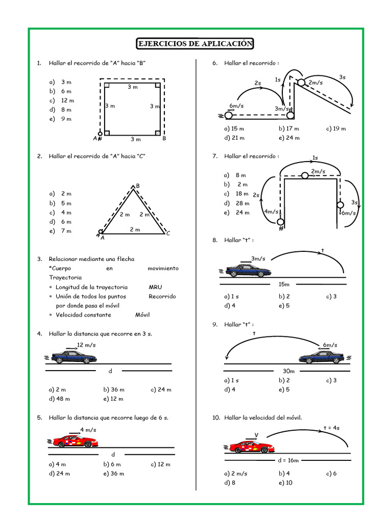 Ejercicios de Fisica-Mru | PDF