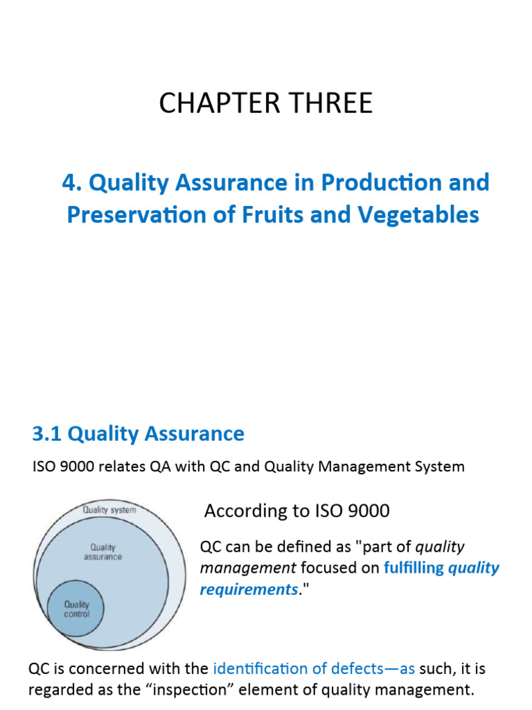 Chapter 4 - Quality Assurance | PDF | Quality Assurance | Quality ...