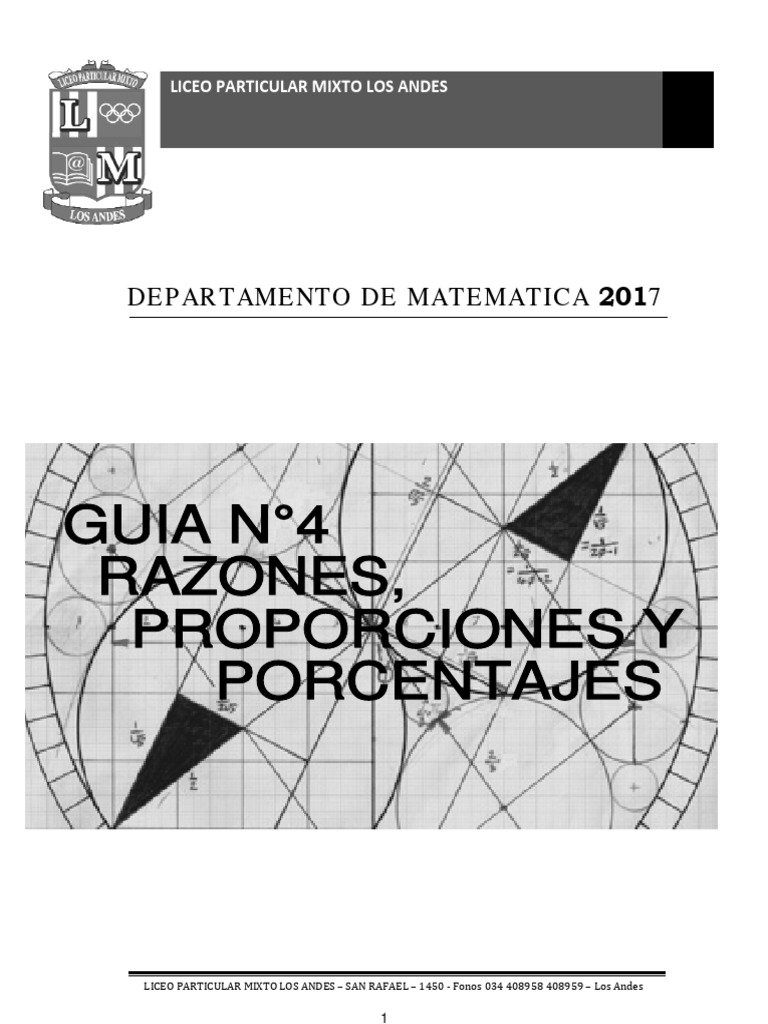 Guia N°4 Razones, Proporciones y Porcentajes | PDF | Matemáticas
