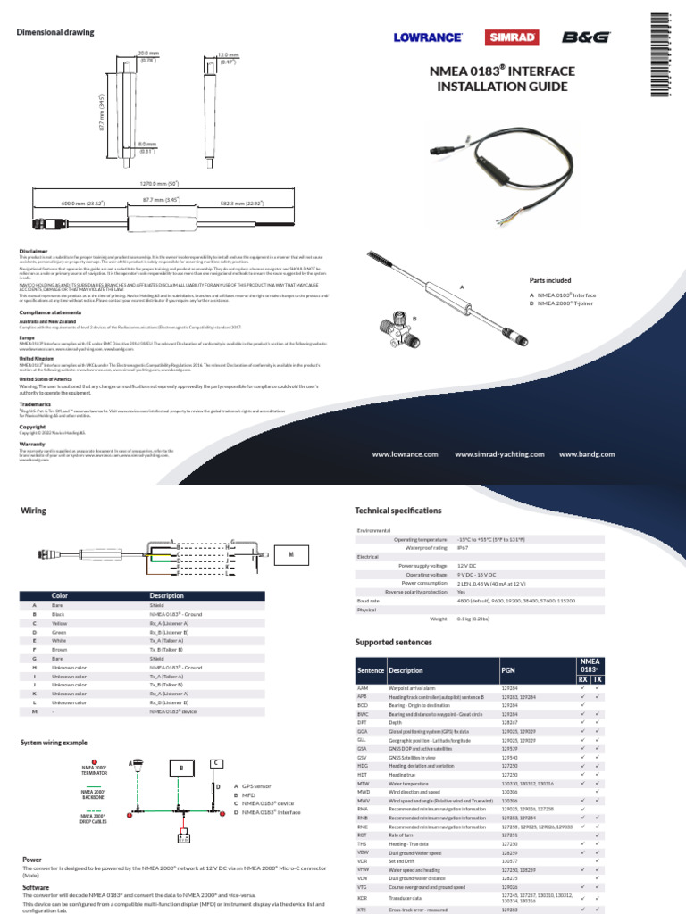 NMEA-0183-Interface_EN_IG_988-13008-002_w (1) | PDF | Electromagnetic ...