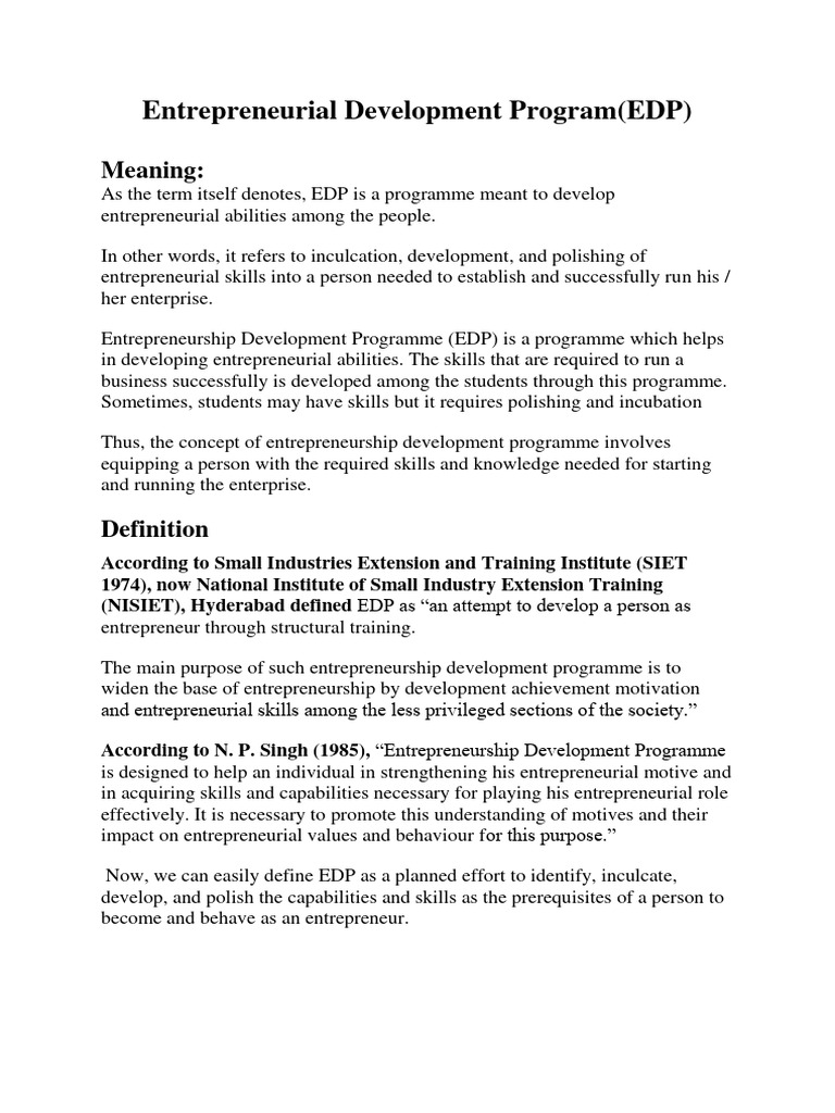 Entrepreneurial Development Program 240104 194331 | PDF ...