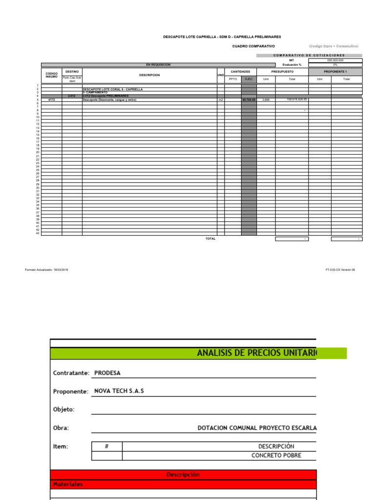 Req. Descapote Lote Capriella | PDF