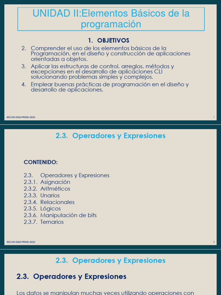 Semana3 - Clase1-Operadores y Expresiones | PDF | Java (lenguaje de programación) | Variable ...