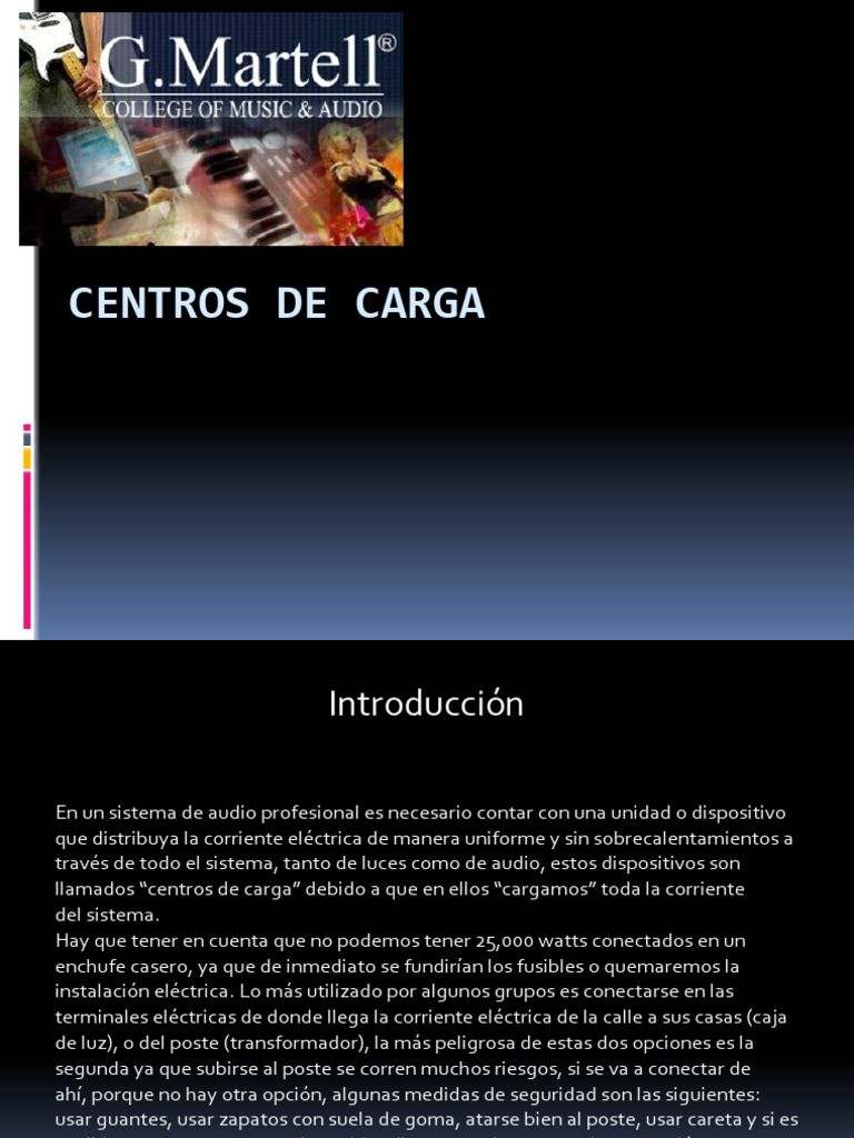 Centros de Carga | PDF | Ingenieria Eléctrica | Corriente eléctrica