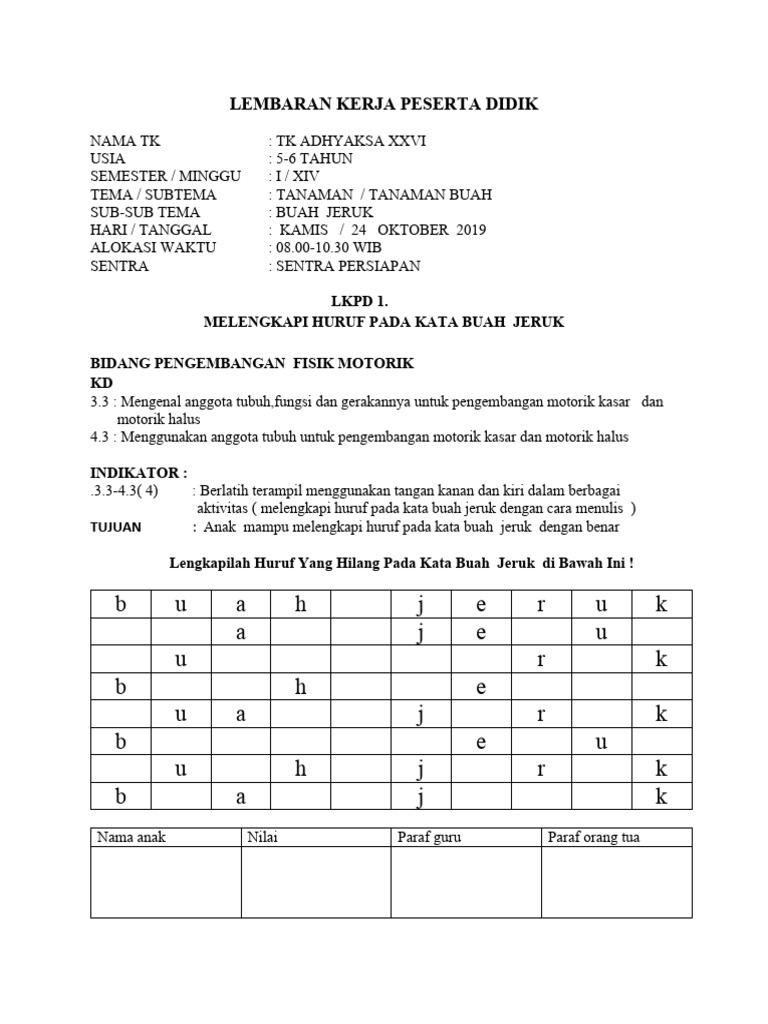 Lembaran Kerja Peserta Didik | PDF