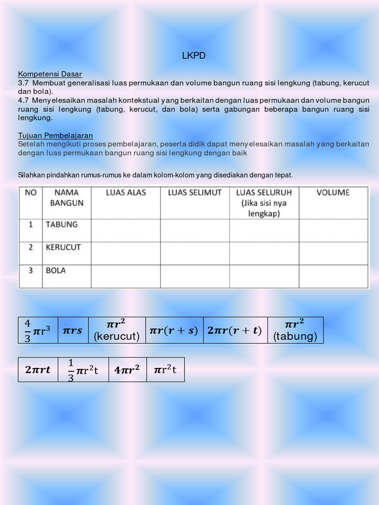 LKPD Volume BRSL | PDF