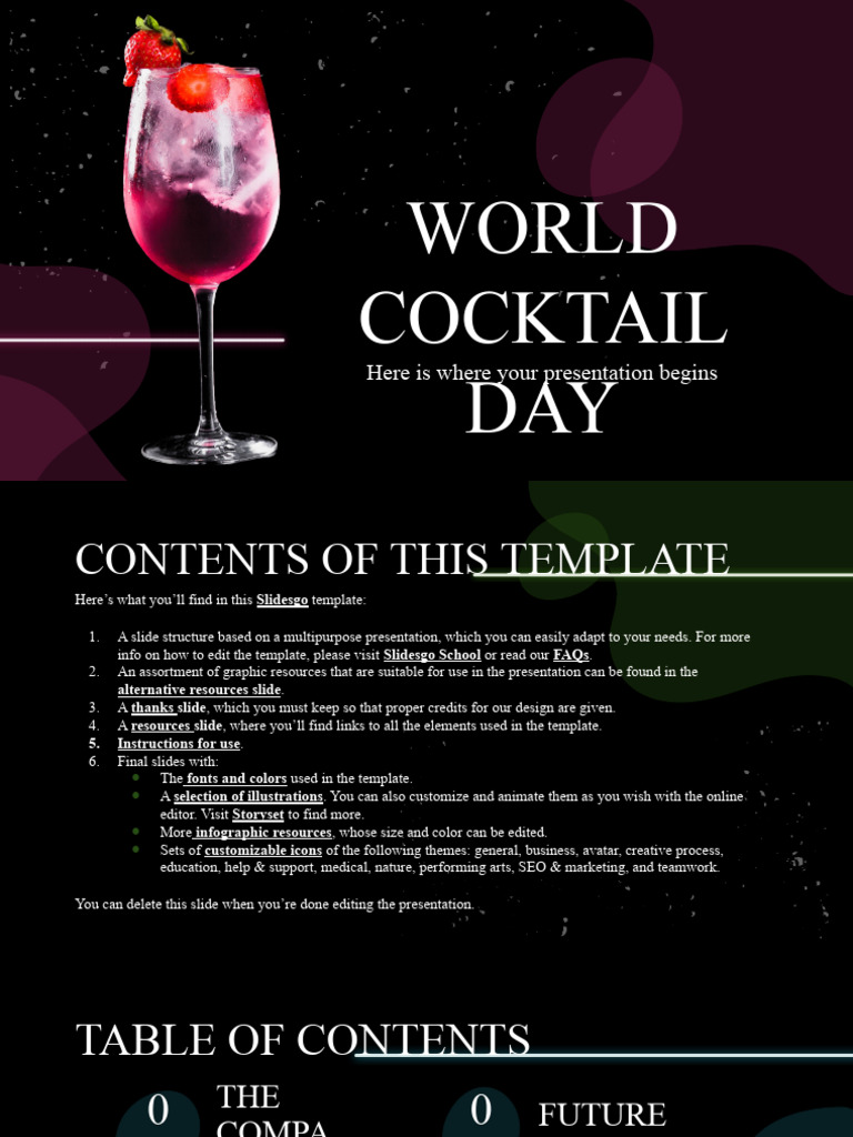 World Cocktail Day Presentation Template | PDF | Planets | Saturn