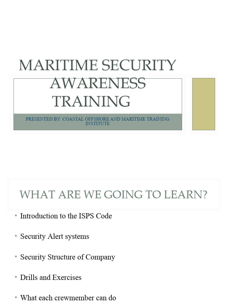 Maritime Security Awareness Training | PDF | Career & Growth | Social ...
