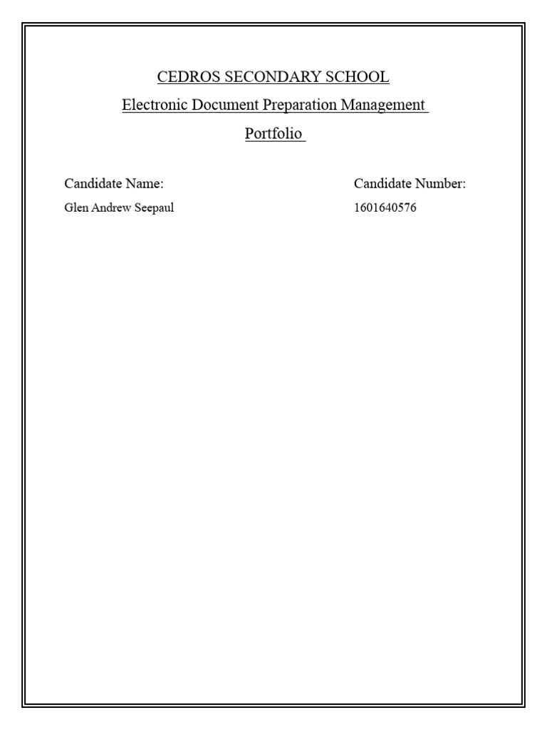 Cedros Secondary School Portfolio | PDF