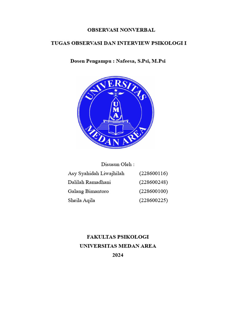 Observasi Perilaku Nonverbal dalam Psikologi | PDF