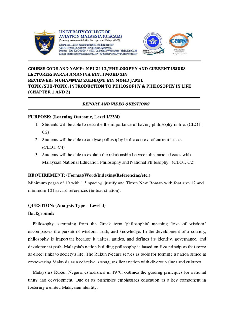 Mpu2112 Report Instruction | Download Free PDF | Liberal Arts Education