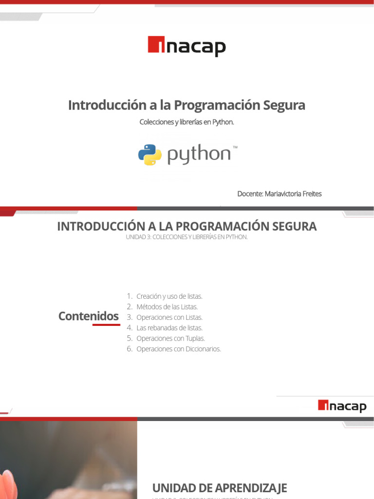 3 - 1 Unidad III - Colecciones en Lenguaje Python | PDF | Python (lenguaje de programación ...