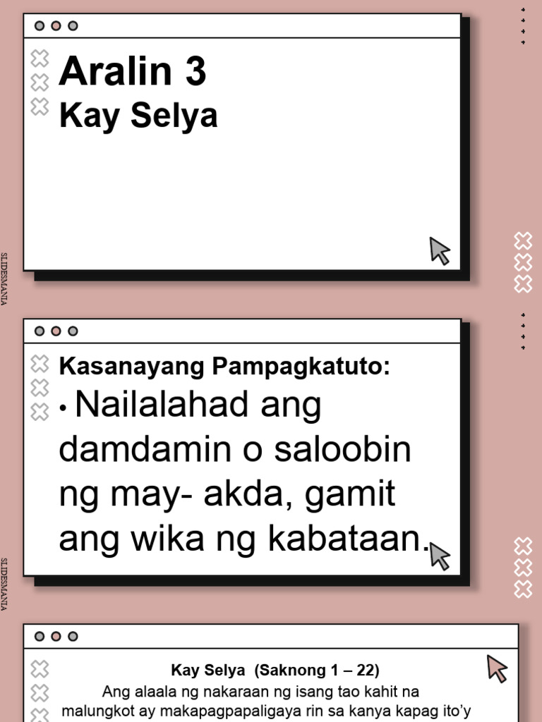 Fil8 Q4 Lesson 3 Kay Selya at Sa Babasa Nito | PDF