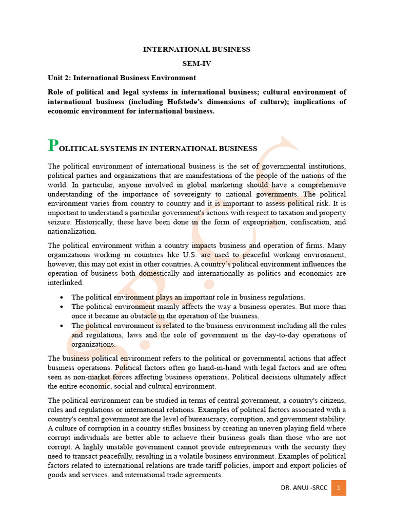 Unit 2 International Business | PDF | Common Law | Intellectual Property