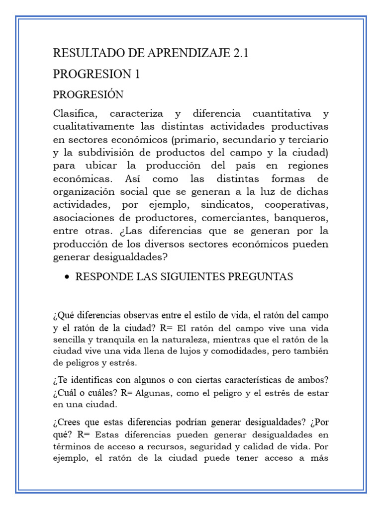 Actividades de Porfirio Progresion 1 y 2 de La Segunda Unidad | PDF | Sustentabilidad ...