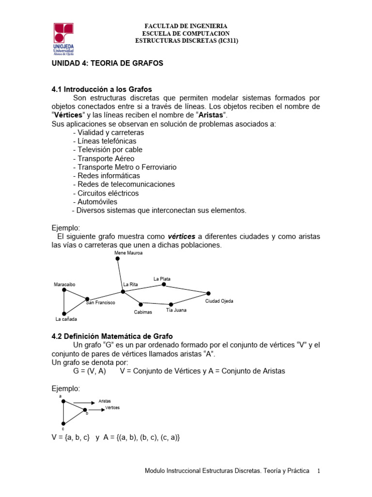 Unidad - 4 - Teoria - de - Grafos | PDF | Teoría de grafos | Matriz (Matemáticas)