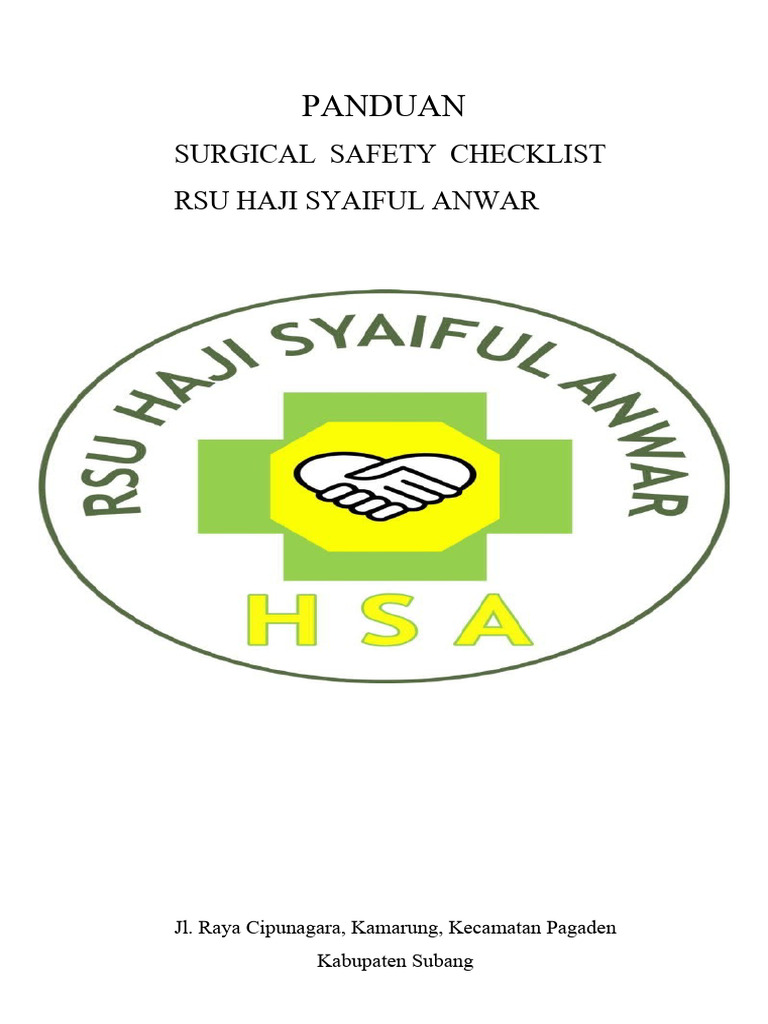 Panduan Checklist Keselamatan Bedah | PDF