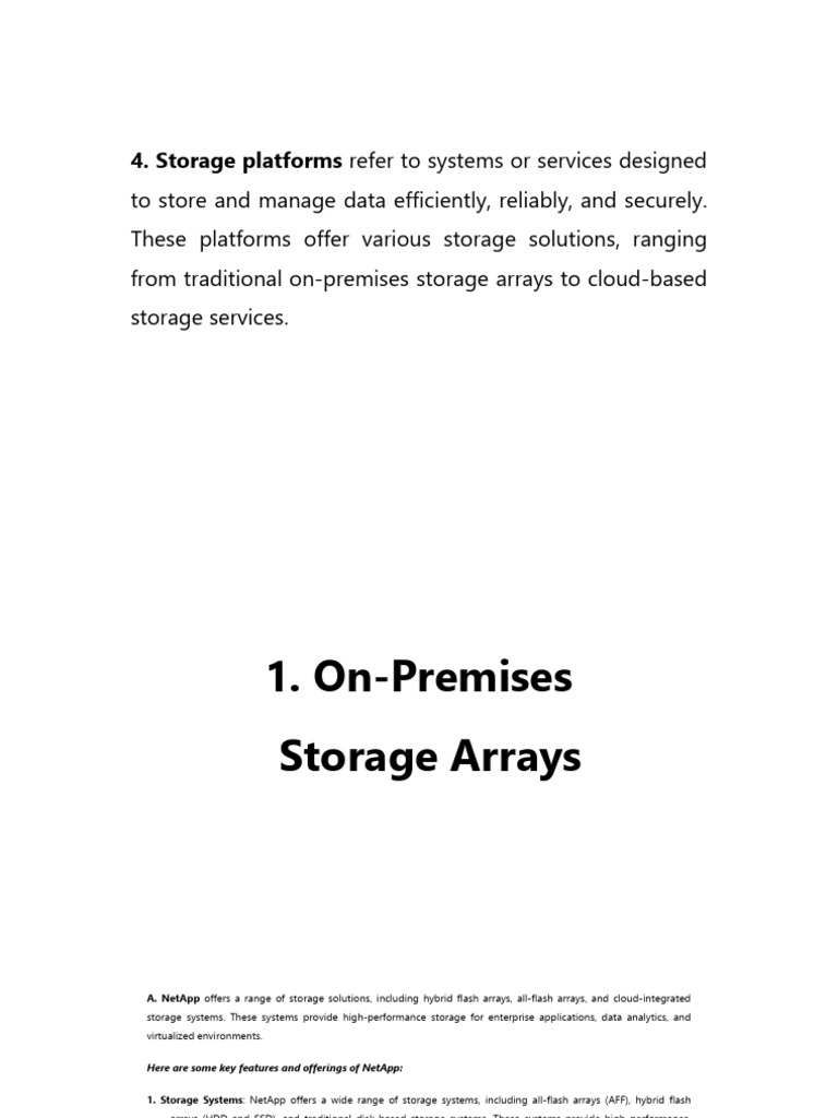 Storage Platforms | PDF | Cloud Computing | Client–Server Model
